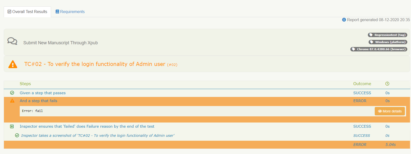 Serenity/JS v2 - Support screenshots in non-screenplay style scenarios