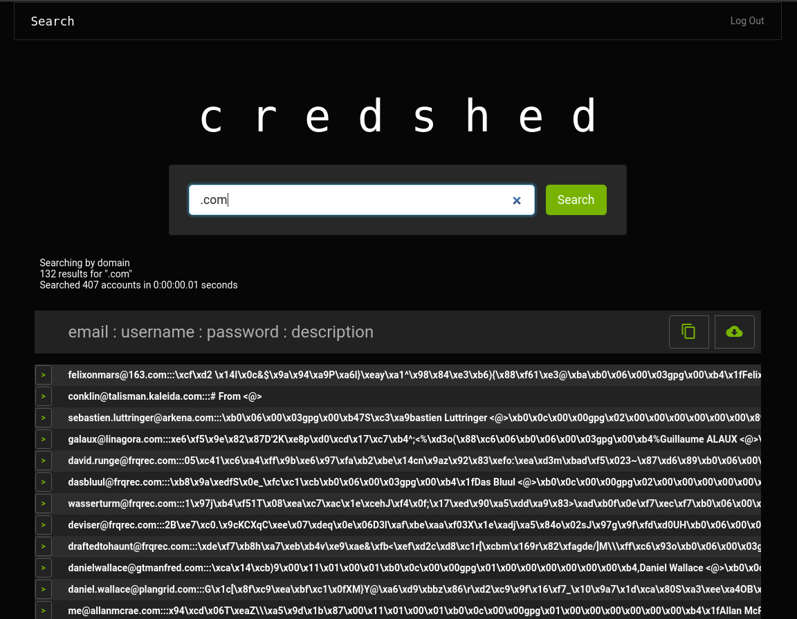 GitHub - Red-infosec/credshed-gui-flask: Web front-end for credshed written in Flask (Python 3)