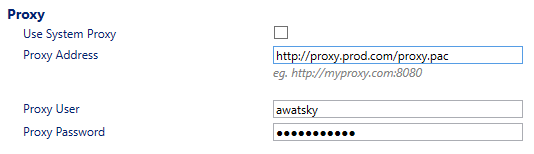 Add setting to allow the input of proxy address and credentials · Issue ...