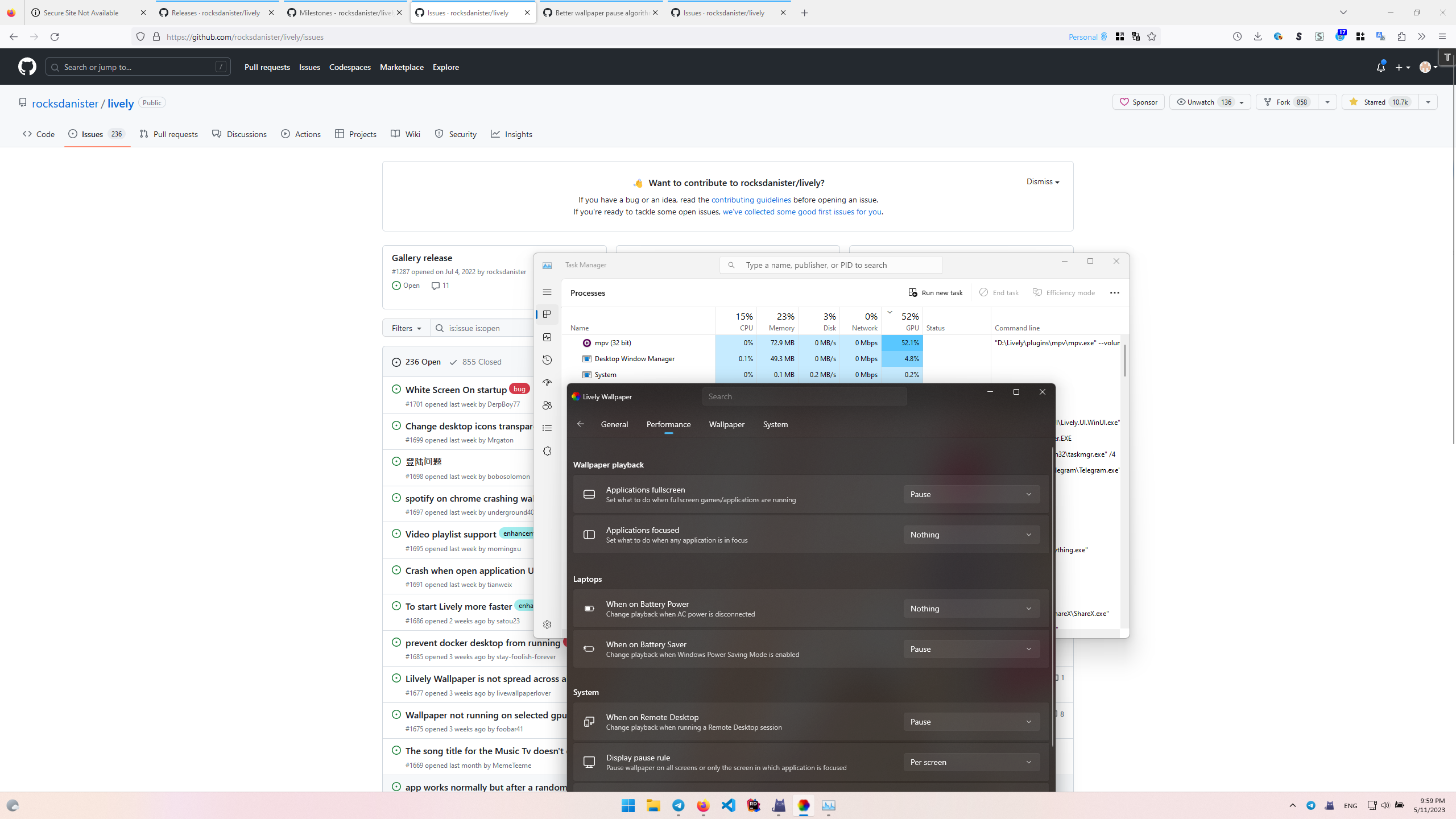 Better wallpaper pause algorithm · Issue #474 · rocksdanister/lively · GitHub