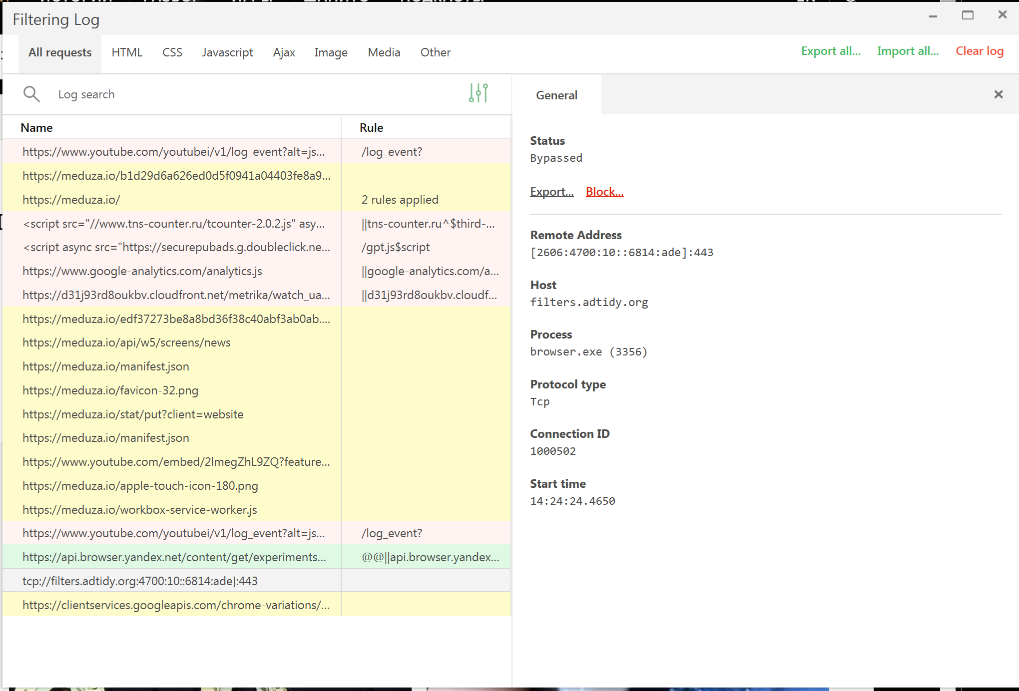 Text issue in the Filtering Log · Issue #3216 · AdguardTeam/AdguardForWindows · GitHub
