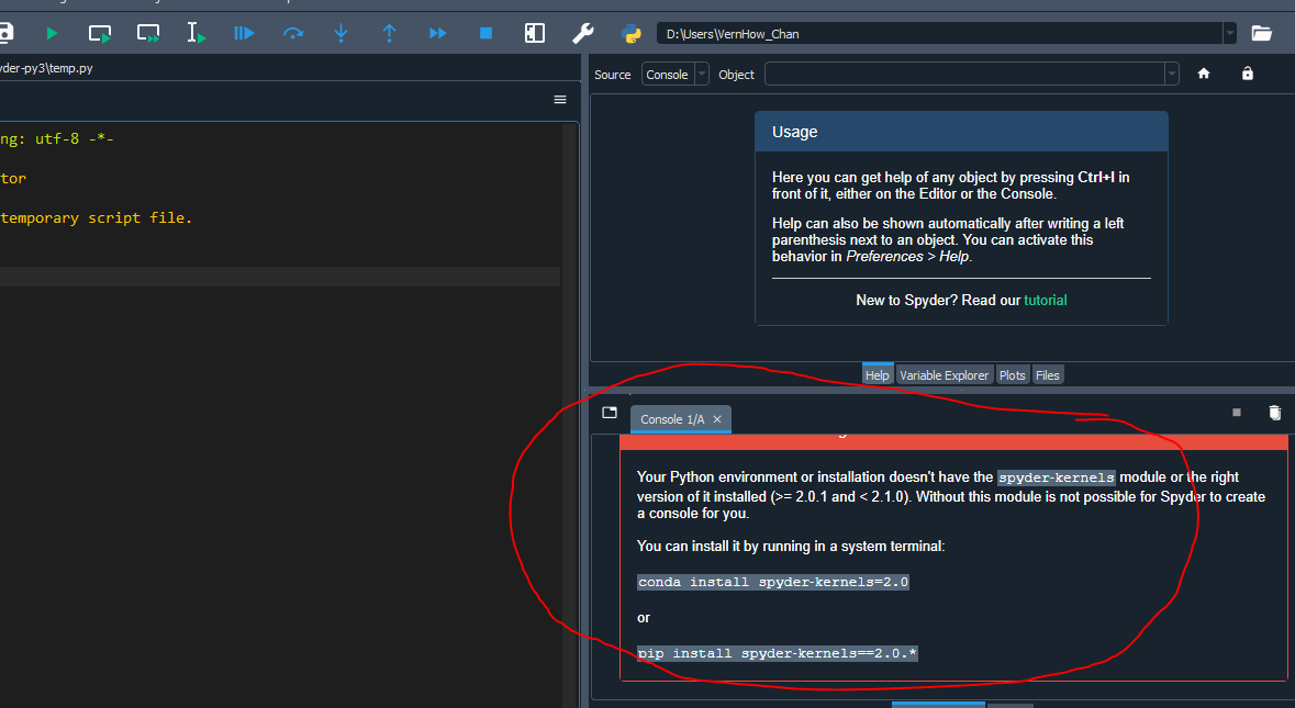 Kernel needs version 2.0.5 as interpreter path is using Python 3.9.6 ...
