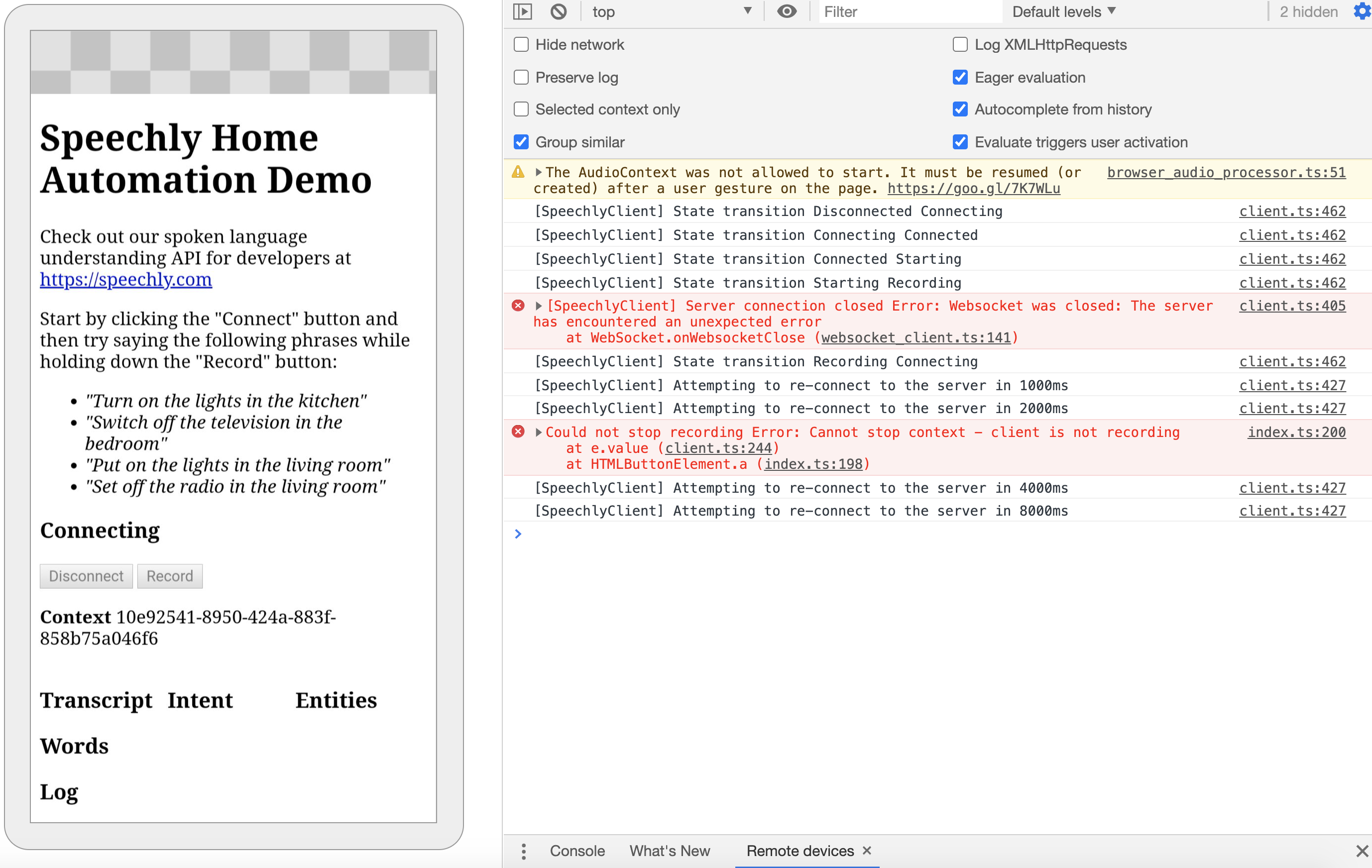 "Client is not recording error" on mobile Chrome on Android · Issue #31 · speechly/speechly · GitHub