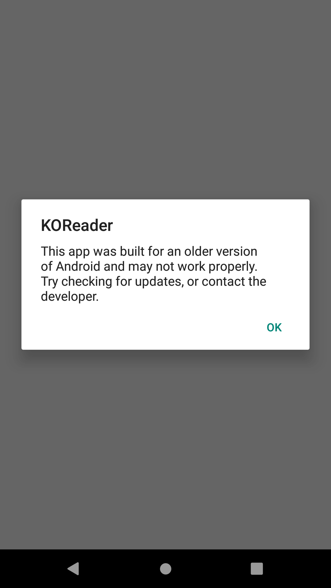 Android 9 objects to apps using an API older than 17 · Issue #4348 · koreader/koreader · GitHub
