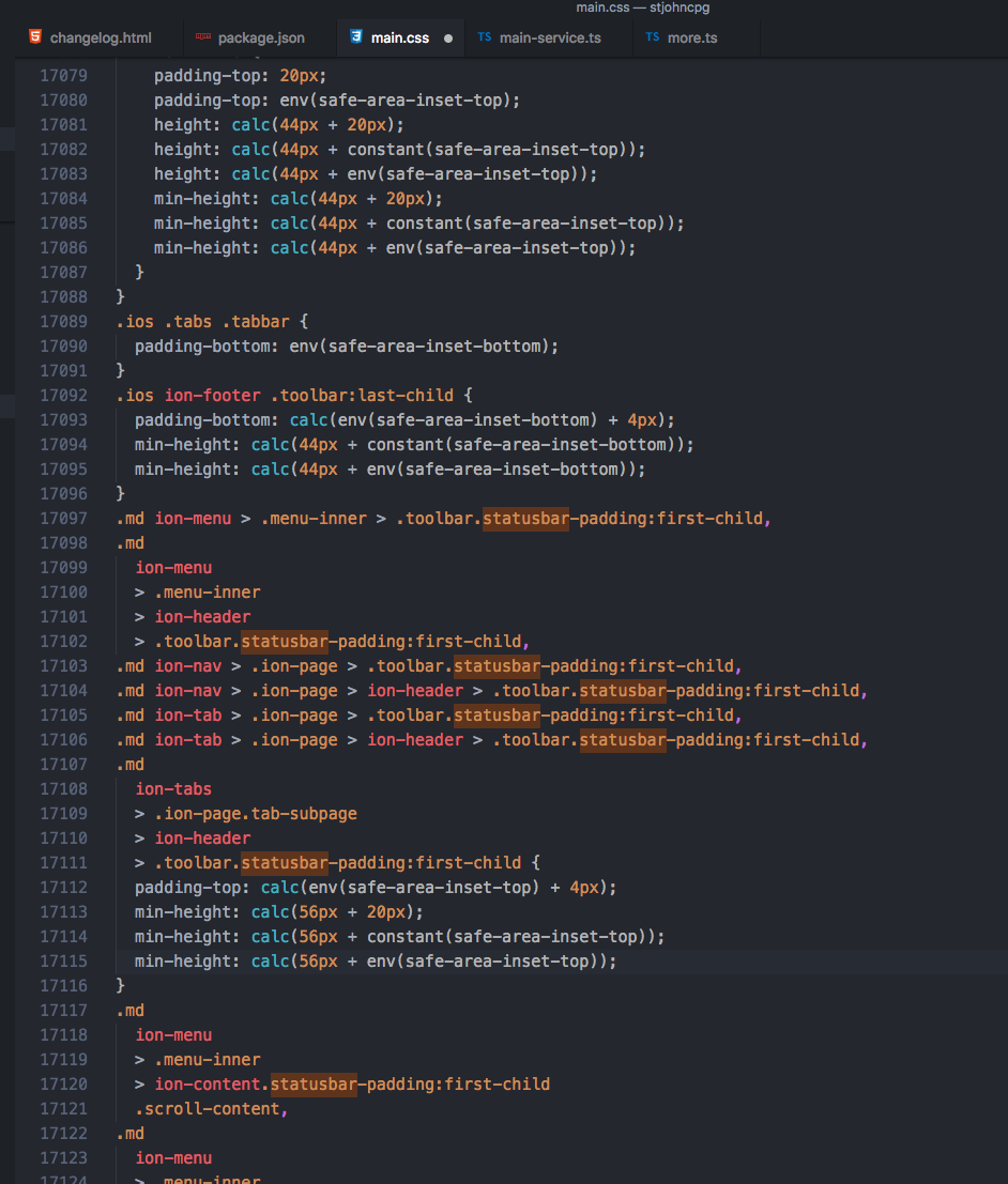 Ios Statusbar Layout Not Right When Using Mode Md · Issue 13171 · Ionic Teamionic Framework