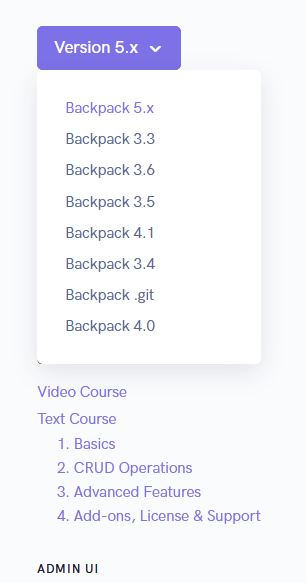 Revision in versions dropdown · Issue #381 · Laravel-Backpack/docs · GitHub