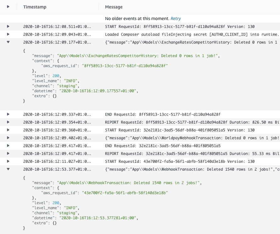 No results for HTTP or Queue logs · Issue #16 · laravel/vapor-ui · GitHub