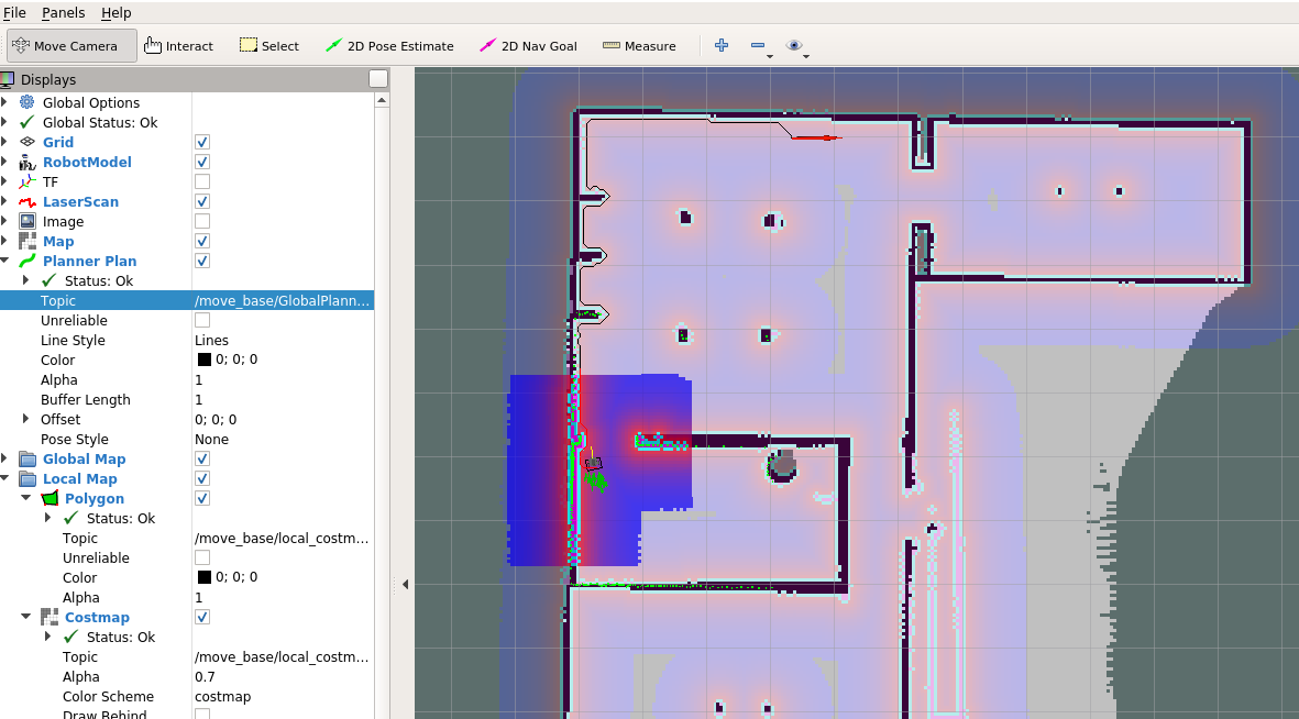 Using global_palnner for A star algorithm makes the planned path stick to walls and collide ...