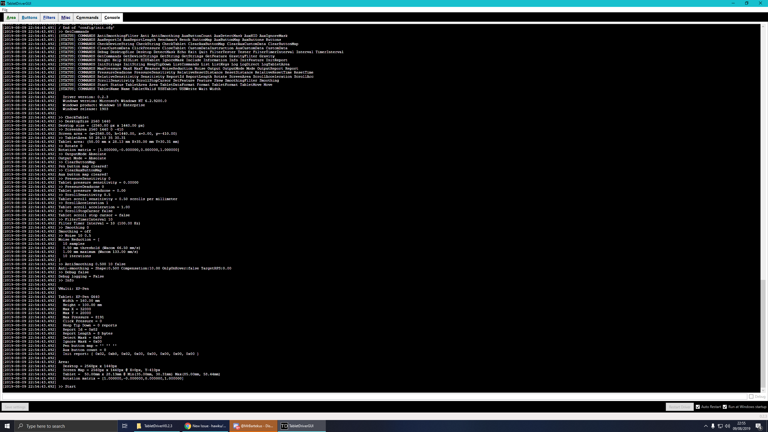 Area not changing after applying settings · Issue #455 · hawku/TabletDriver · GitHub