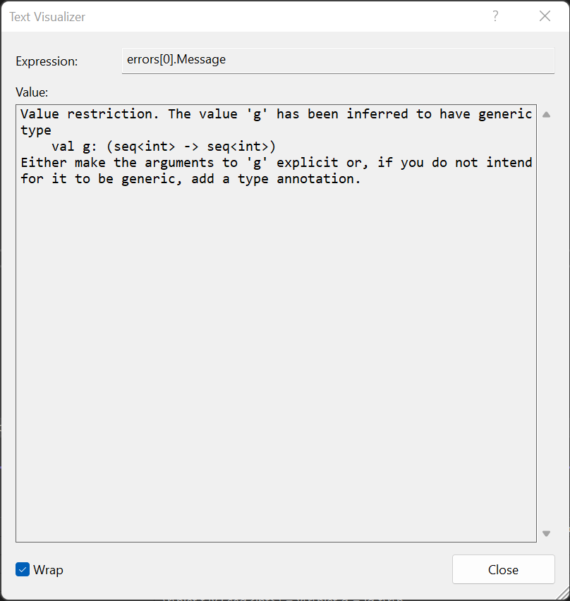 Inconsistent error message between .NET interactive notebooks and VS / FSI session · Issue ...