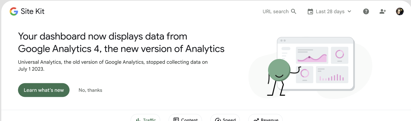 Add the "Switched to GA4" notification banner · Issue #6558 · google/site-kit-wp · GitHub
