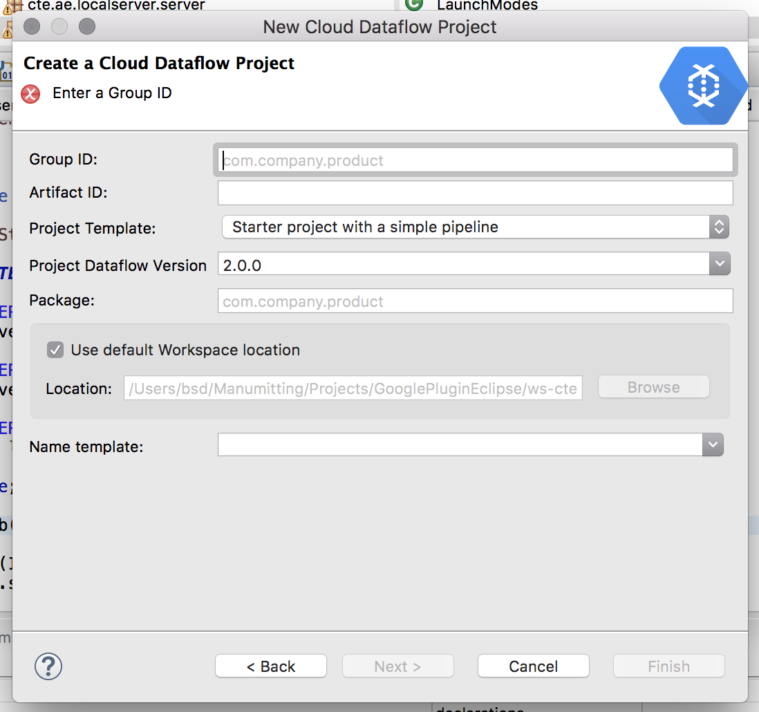 New Dataflow Project Wizard shows error on start · Issue #2213 · GoogleCloudPlatform/google ...