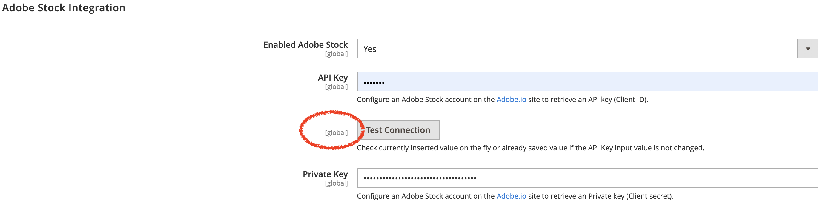 Remove the "[global]" label next to "Test Connection" button · Issue ...