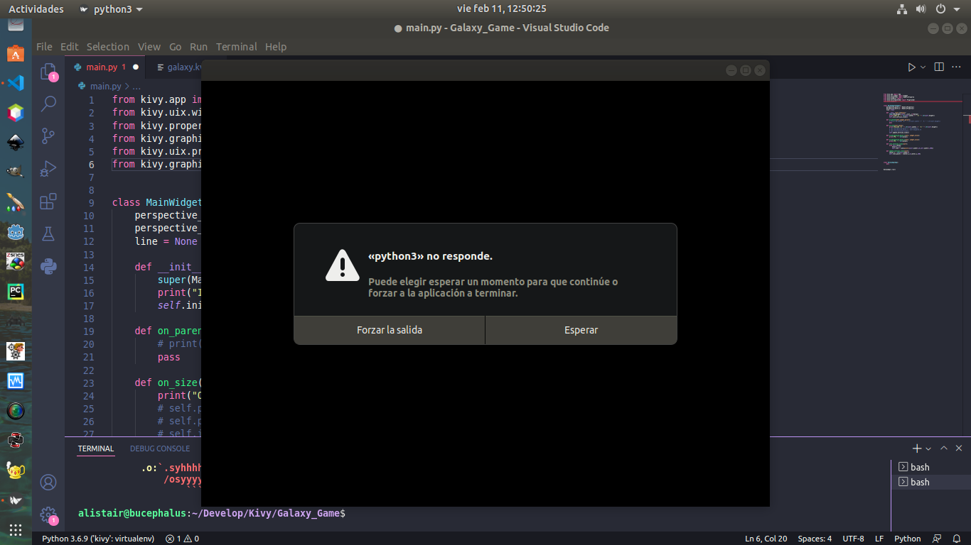 Unexpected pop-up window while importing module 'kivy.graphics.any ...