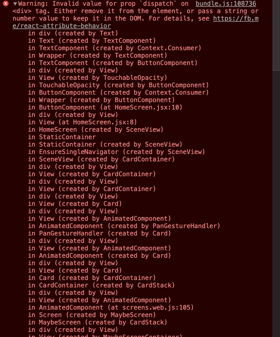 Invalid value for prop `dispatch` on tag · Issue #884 · akveo/react-native-ui-kitten · GitHub