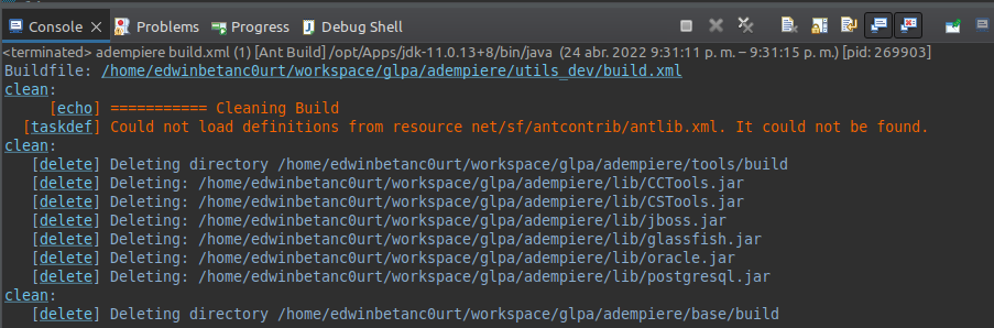 [Bug Report] Build: Could not load definitions from resource net/sf/antcontrib/antlib.xml. It ...