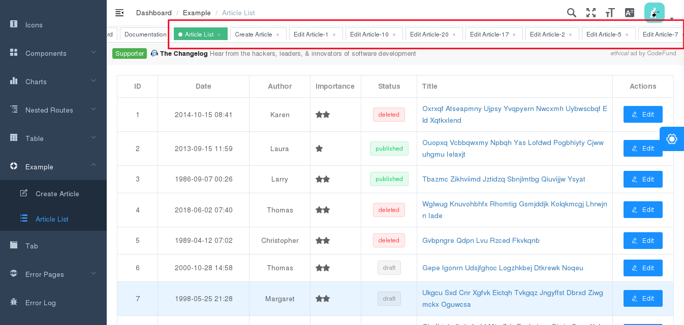 Open create and edit in the same view and tag · Issue #1892 · PanJiaChen/vue-element-admin · GitHub