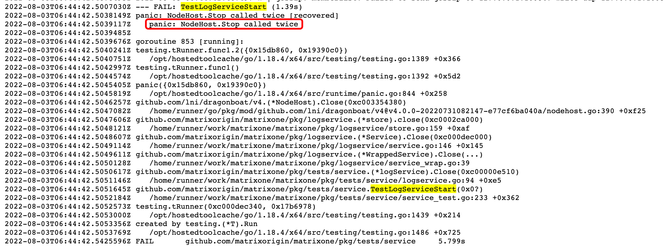 Bug `logserviceservice` Do Not Support Start Repeatedly · Issue 4347 · Matrixorigin 