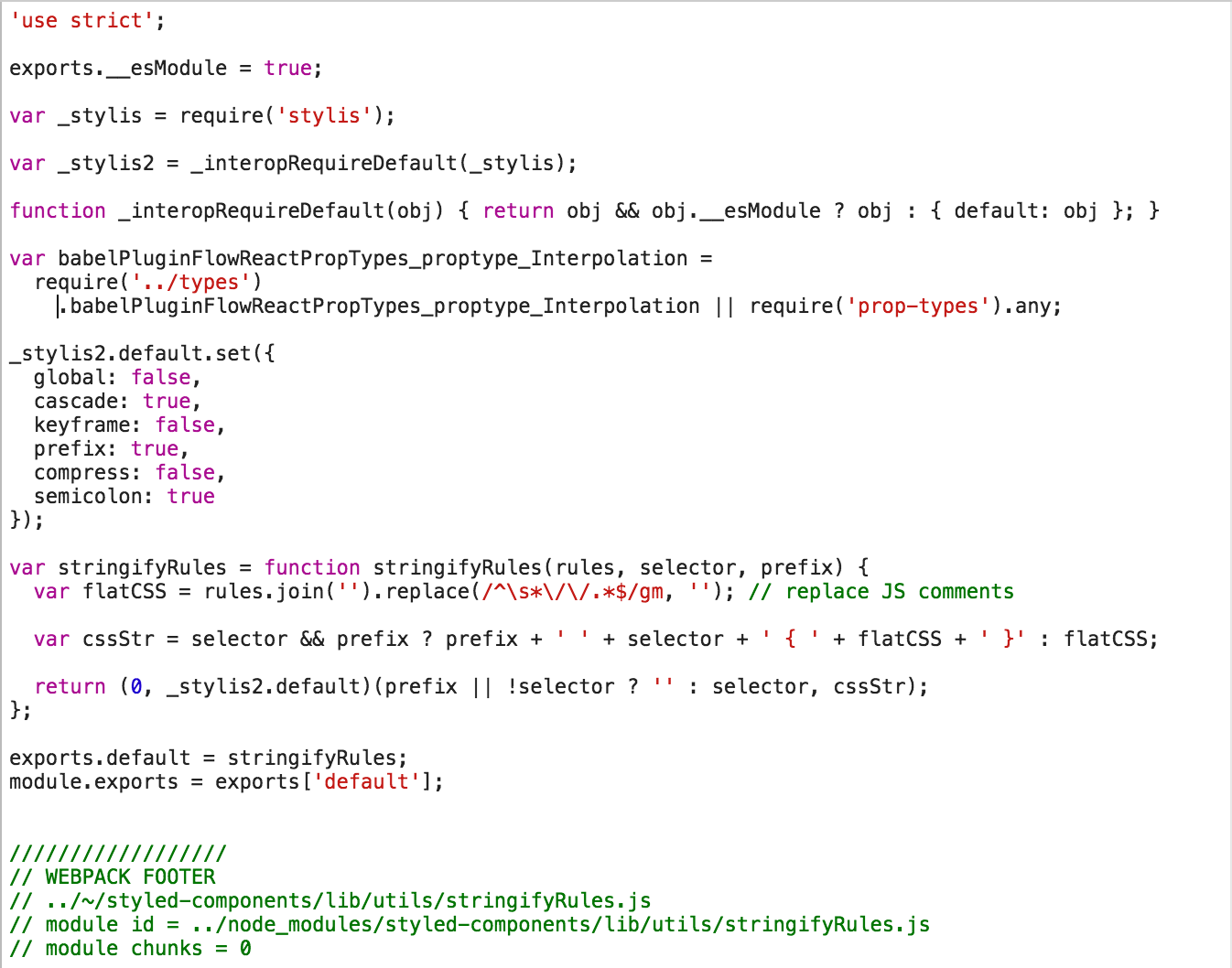 Webpack module bundling failure on v2.0.1 (_stylis2.default.set is not ...