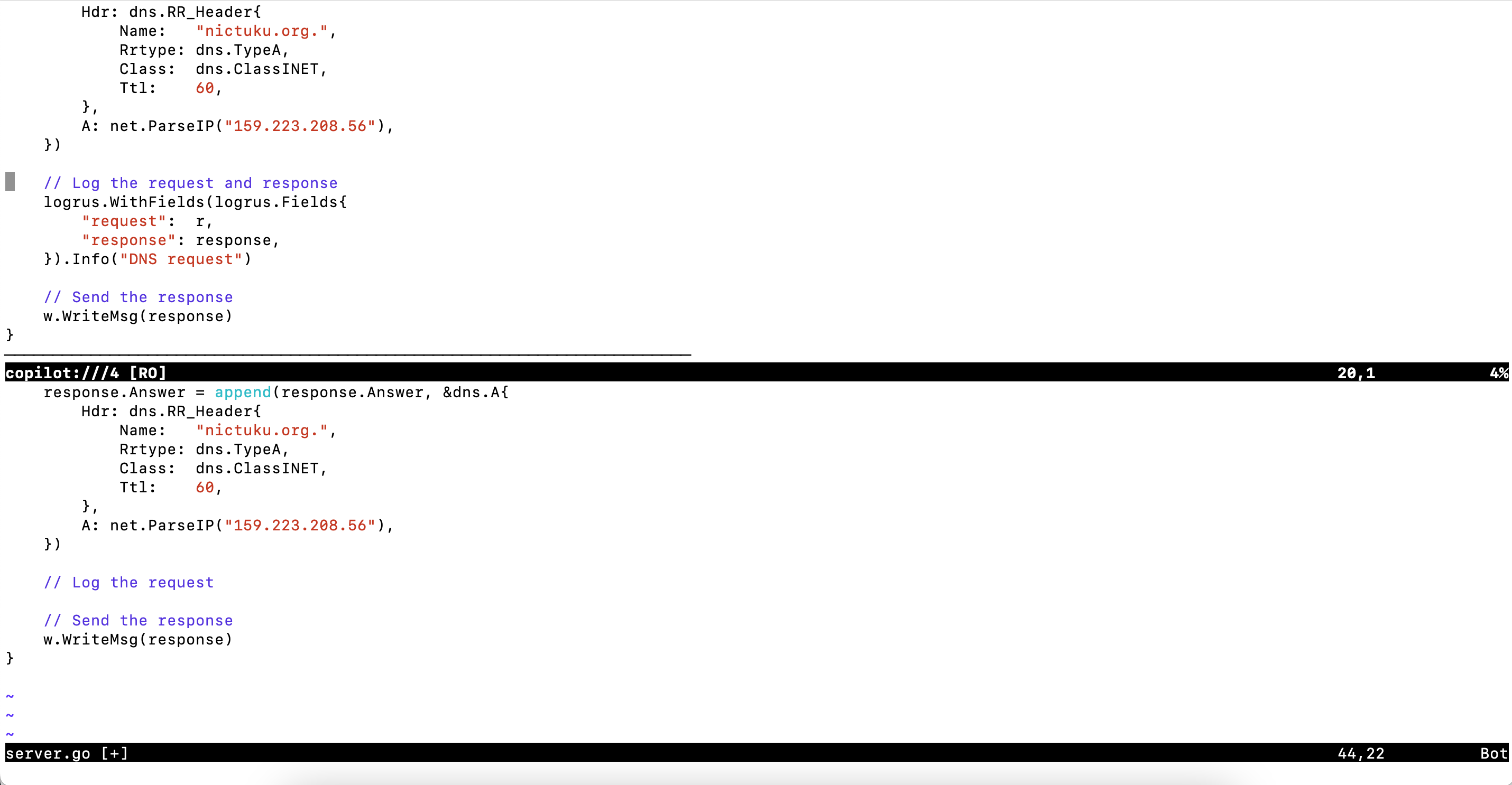 copilot.vim panel inserts blocks into current line, indiscriminately · community · Discussion ...