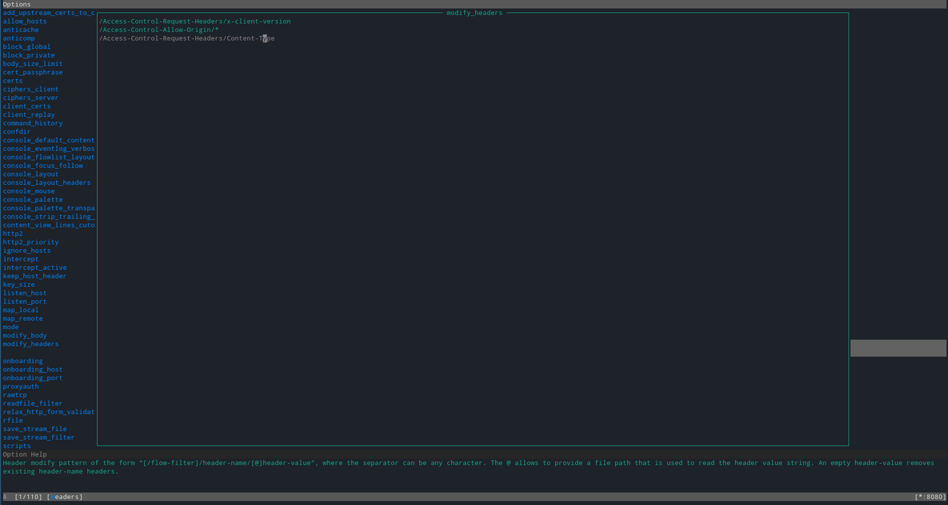 Add insert keybinding for grid editor · Issue #4578 · mitmproxy/mitmproxy · GitHub