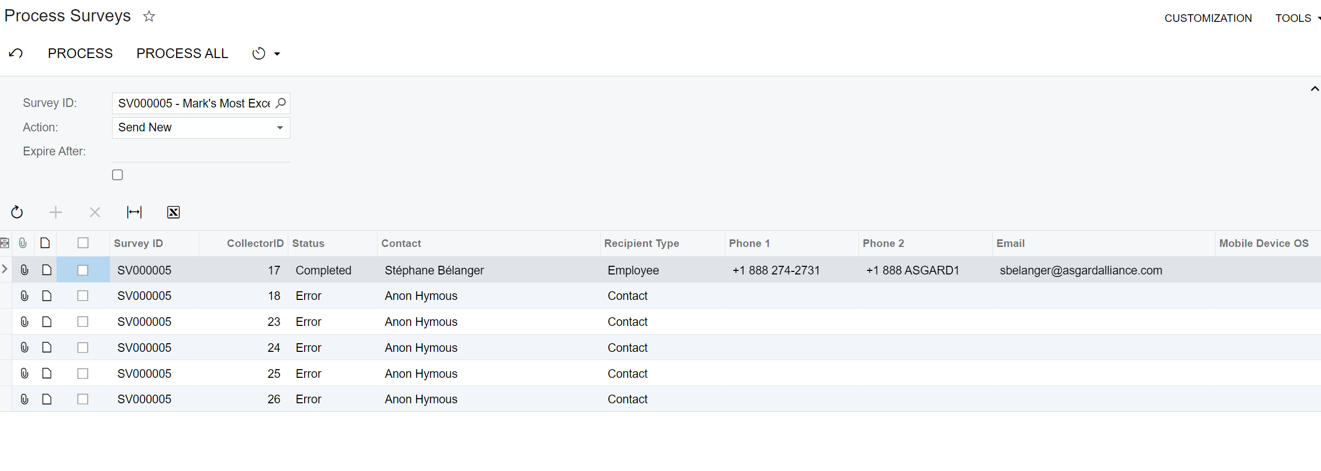 When processing Surveys, it fails. · Issue #78 · Acumatica/Acumatica-Surveys · GitHub