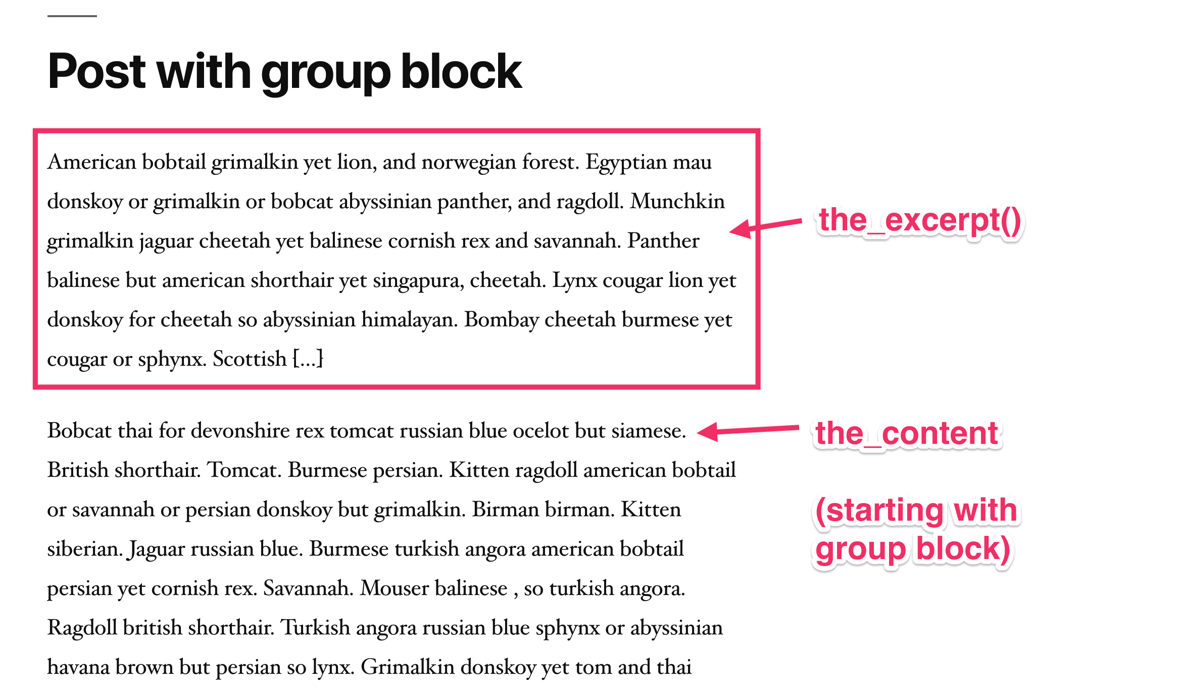 Group block: improve excerpt display with grid layout themes · Issue ...