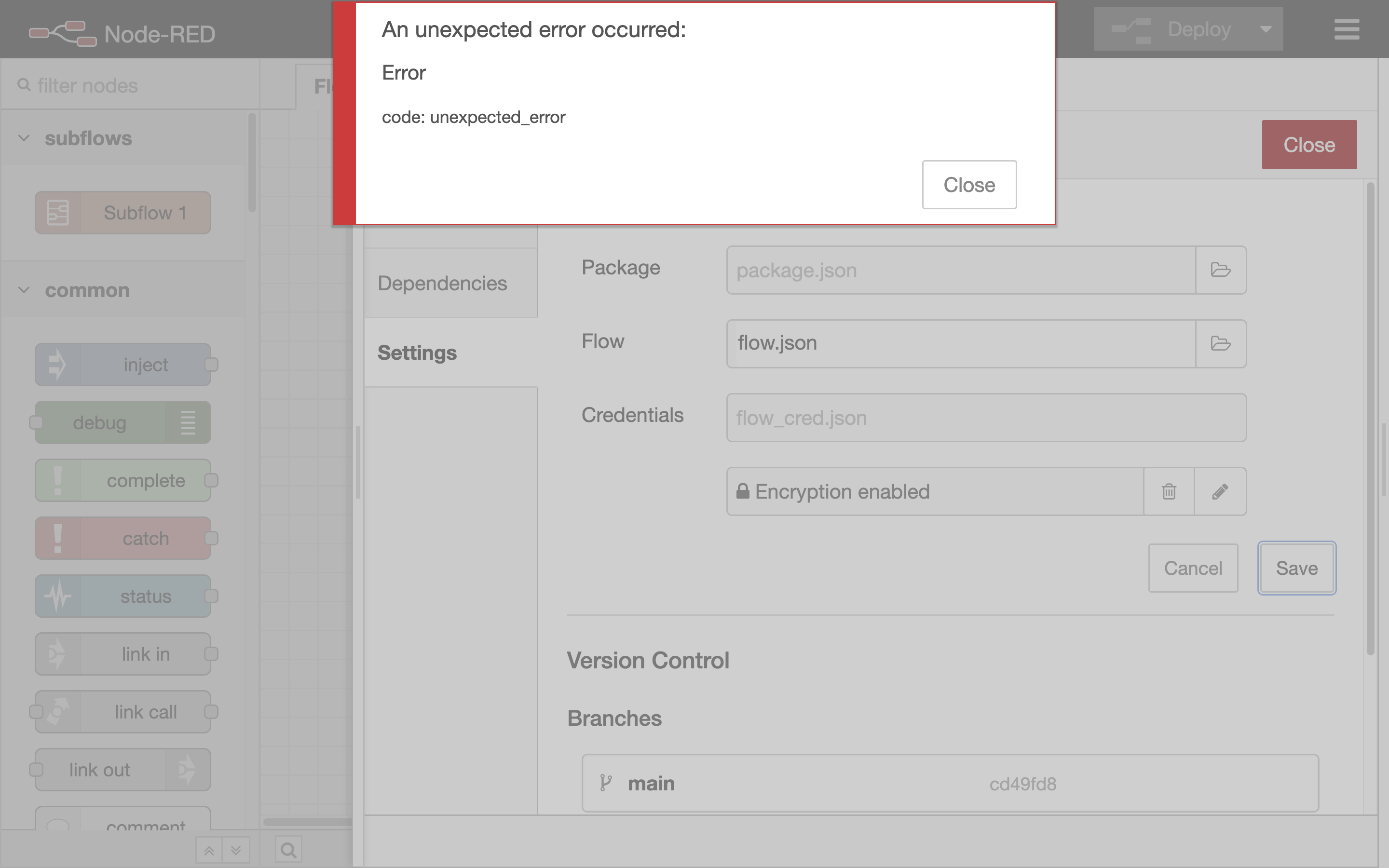 Error notification dialog when project setting is not changed · Issue ...