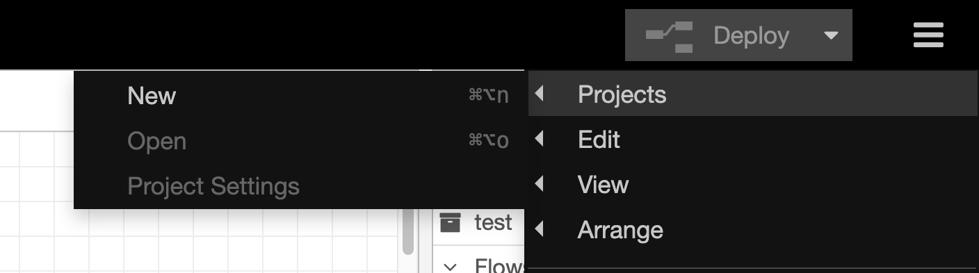 Disabled menu items in project feature · Issue #4026 · node-red/node-red · GitHub
