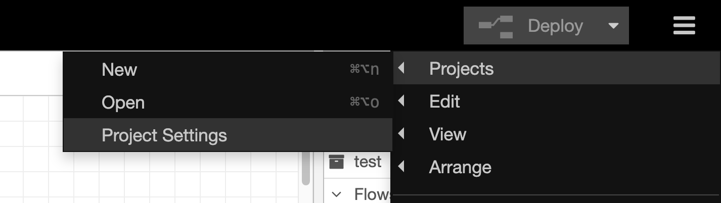 Disabled menu items in project feature · Issue #4026 · node-red/node-red · GitHub