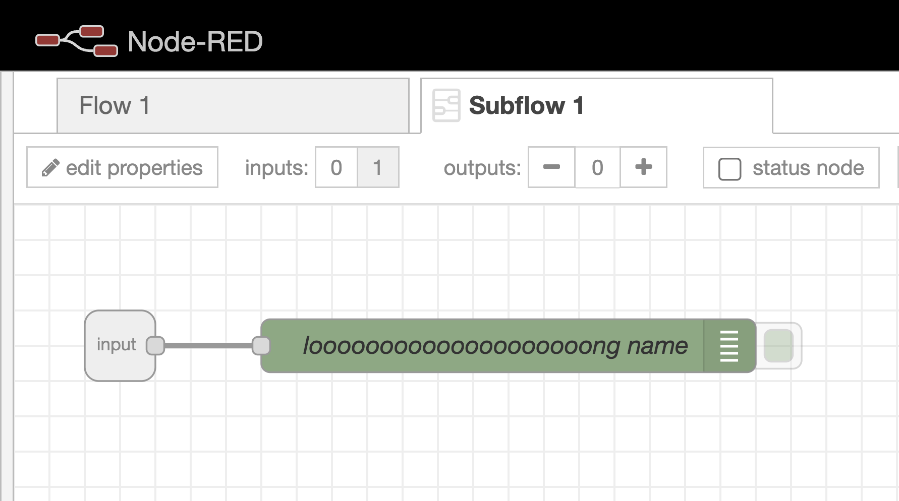 Long Name Node Has Incorrect Position In Subflow · Issue 4146 · Node Rednode Red · Github 9876