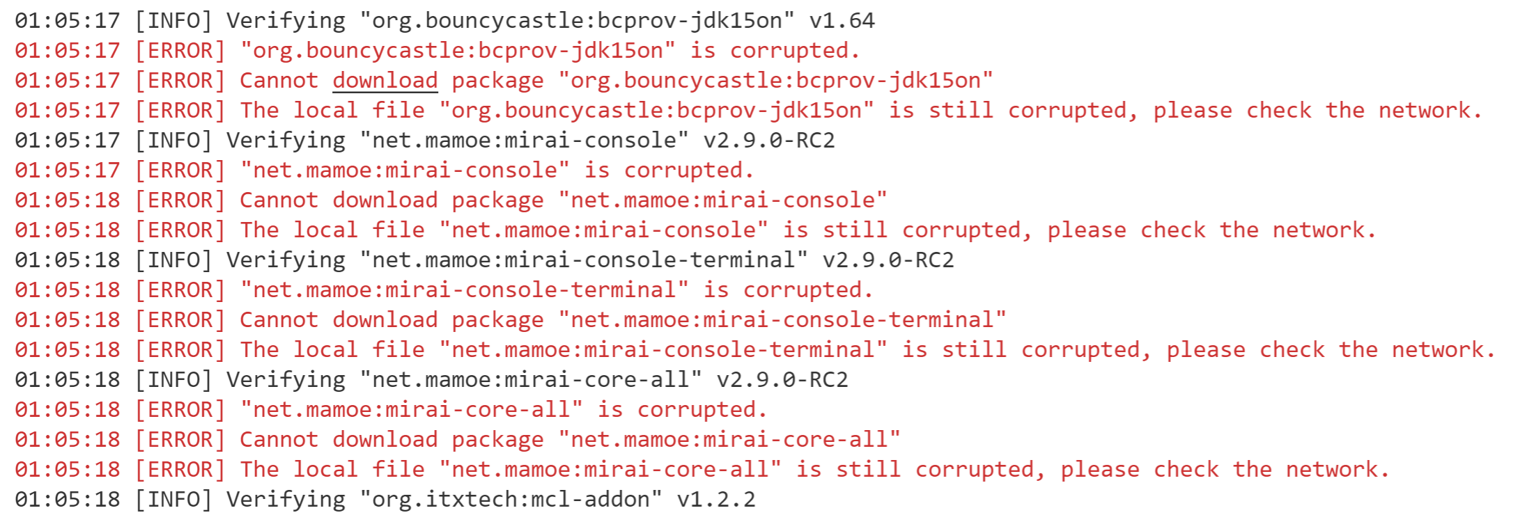通过Docker安装mirai，报错Cannot download package "xxxxx" · Issue #96 · iTXTech/mirai-console-loader ...