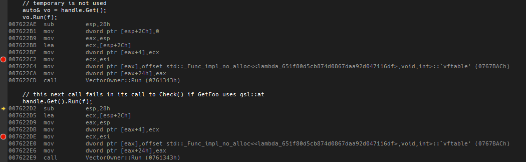 gsl::at seems to trigger bad code generation in x86-Release build · Issue #796 · microsoft/GSL ...