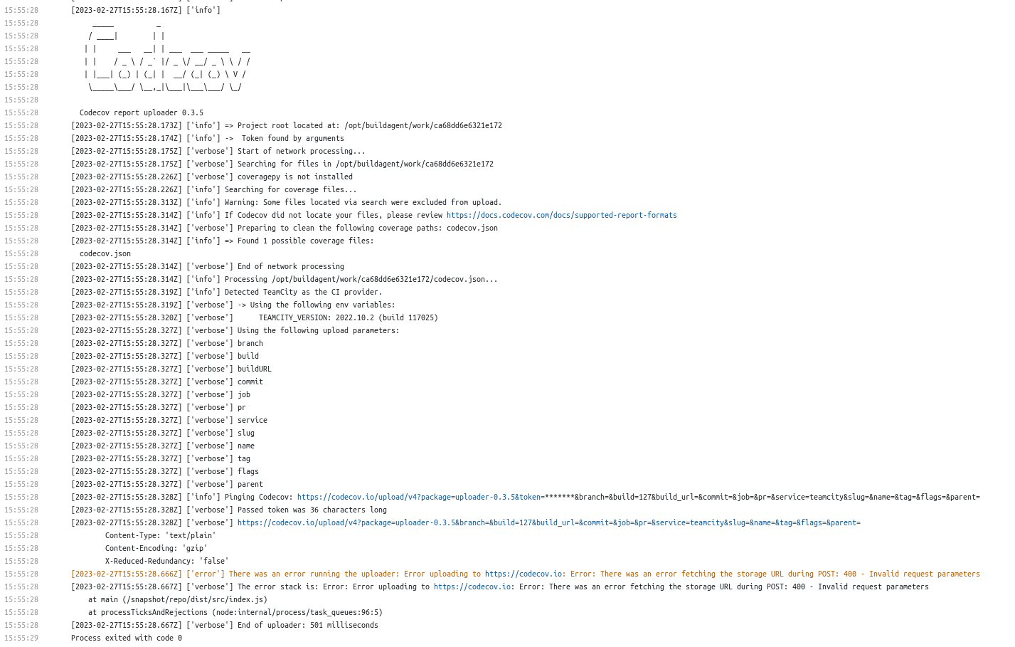 HTTP 400 in TeamCity · Issue #929 · codecov/uploader · GitHub