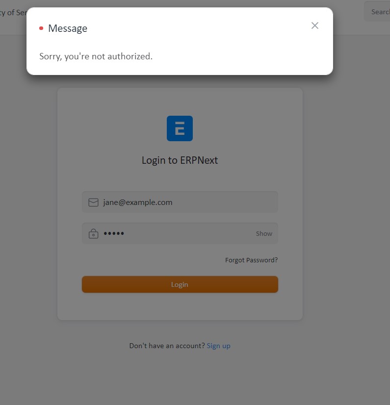 Home page "Sorry, you're not authorized." Message · Issue #25483 ...