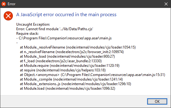 Javascript error while attempting to launch Beta on fresh Windows 10 install · Issue #2489 ...