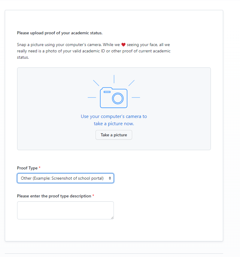 Canno't confirm my student id verification · community · Discussion #29544 · GitHub