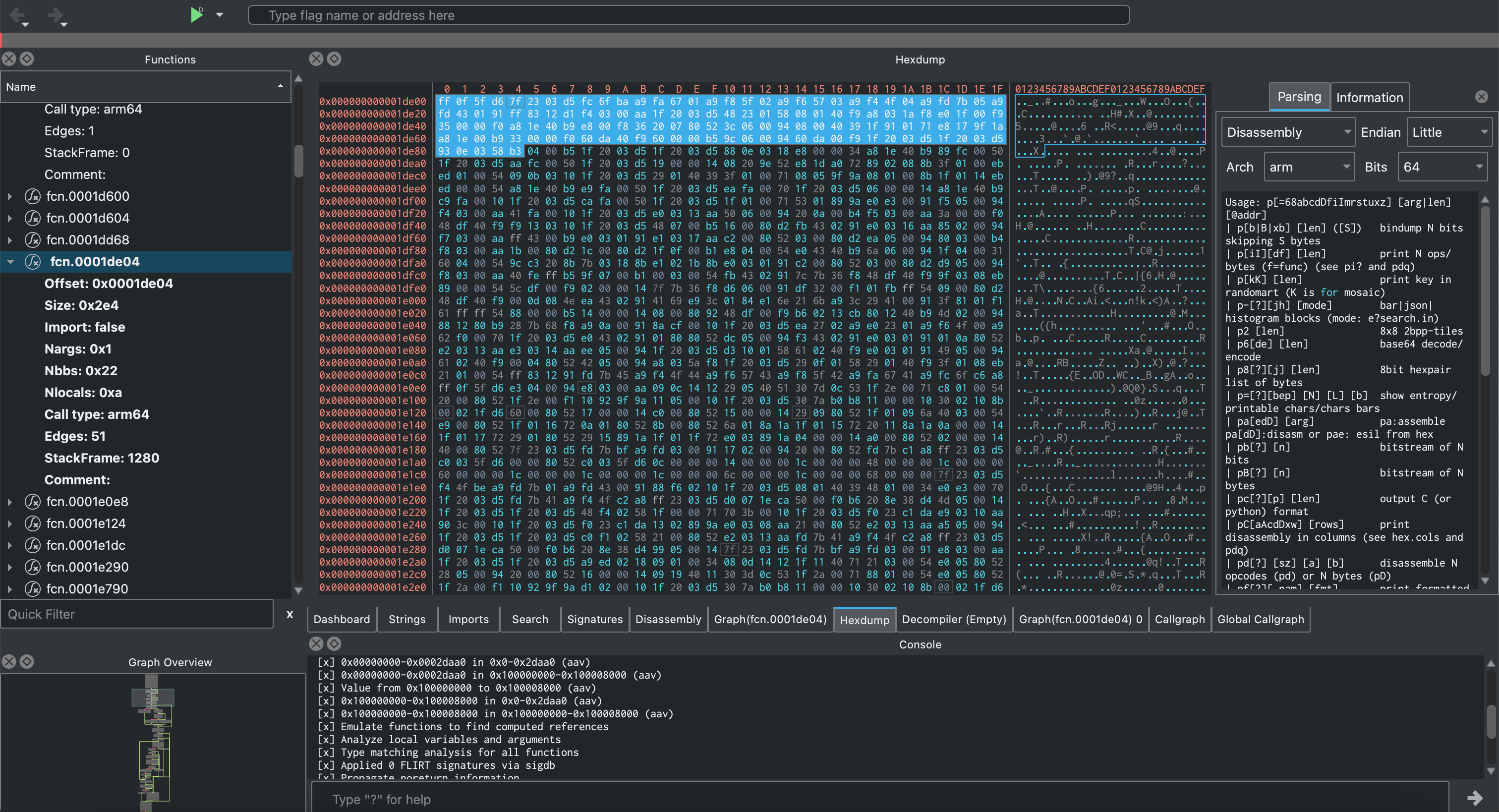 "Parsing" tab of the Hexdump widget shows `p` help message · Issue #3113 · rizinorg/cutter · GitHub