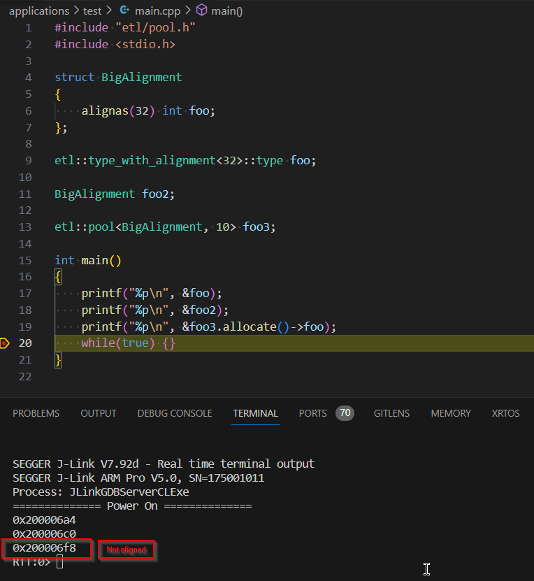 etl::pool silently produces unaligned allocations for types with ...