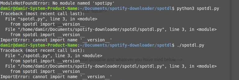Cannot import __version__ · Issue #434 · spotDL/spotify-downloader · GitHub