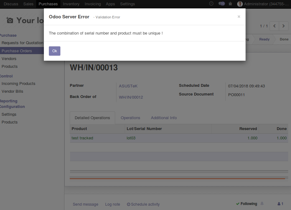 Product tracked by lot: validation error on reception · Issue #25591 ...