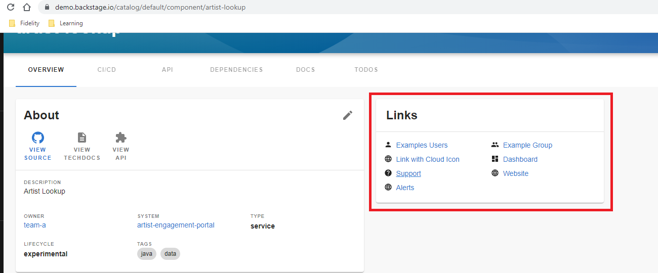 Catalog Links Missing For Component · Issue 6155 · Backstagebackstage · Github 9798