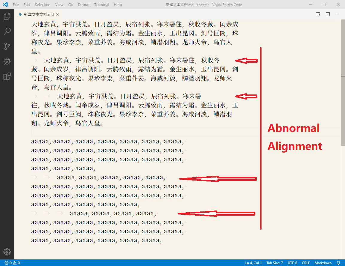 Abnormal Alignment · Issue #84953 · microsoft/vscode · GitHub