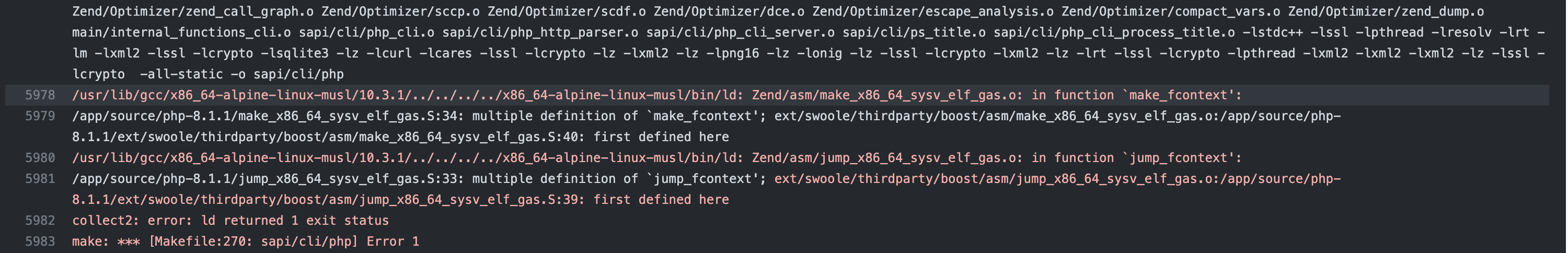 Static Linked Php 81 With Swoole Has Conflicts Multiple Definition · Issue 4543 · Swoole 