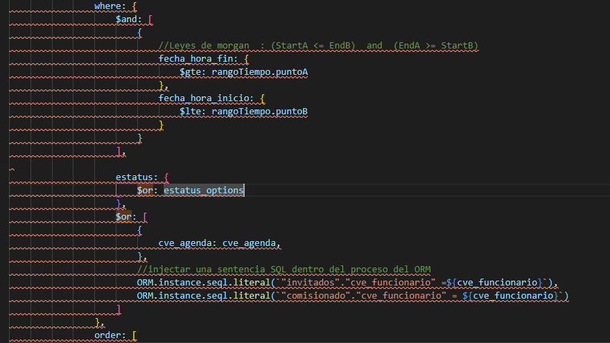 Visual Code 1.35+ doesn't detect the '$or' operator like the valid operator of SEQUELIZE ...