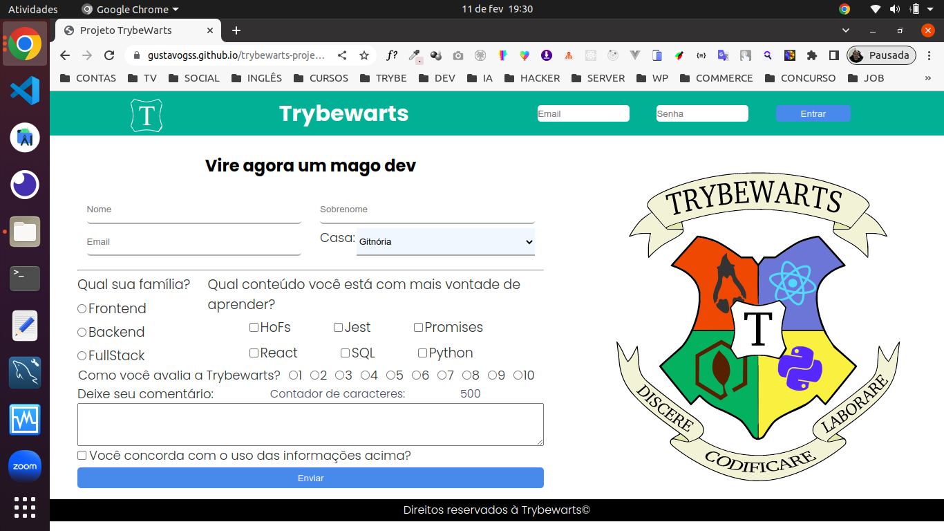 GitHub - gustavogss/trybewarts-project: Projeto tipo formulário desenvolvido em grupo, para ...