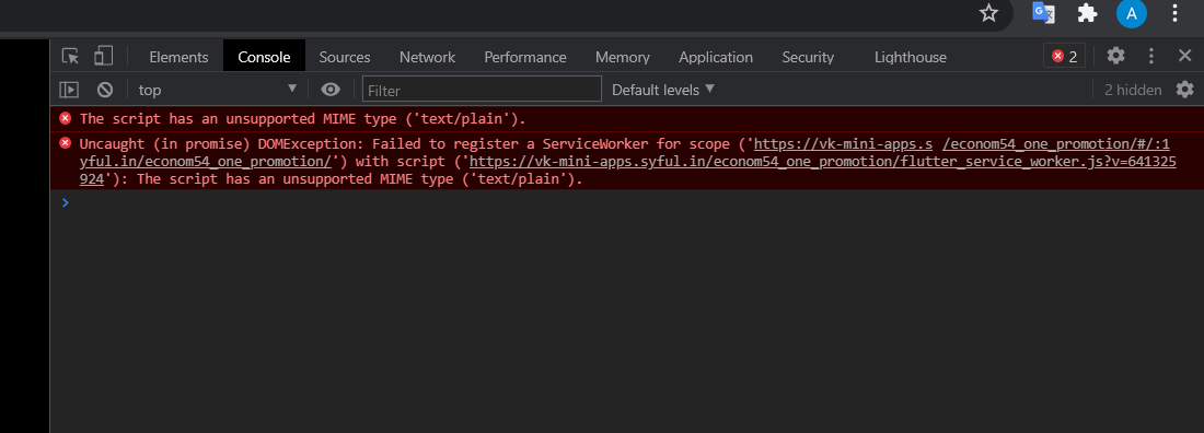 Flutter Web The Script Has An Unsupported Mime Type Textplain · Issue 77362 · Flutter