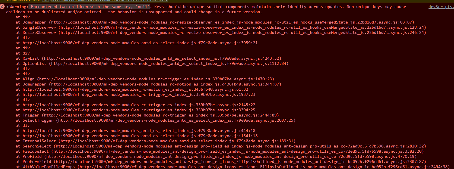 🐛[BUG] ProFormSelect 使用 request 结合 fieldNames 控制台爆红 Encountered two children with the same key ...