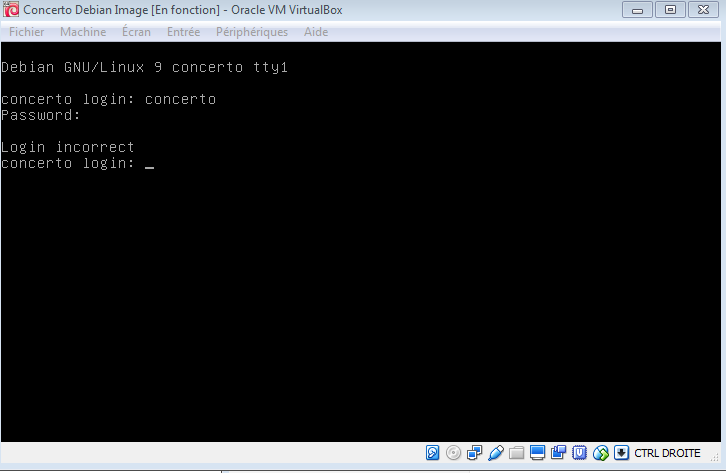 I have problem to log in the concerto login with VM Image (.ova ...