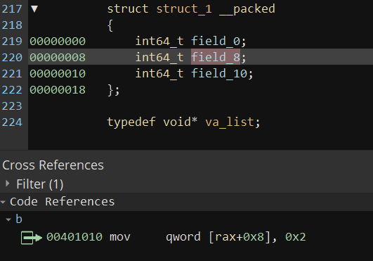 Missing XREFs to structure field references · Issue #2499 · Vector35/binaryninja-api · GitHub